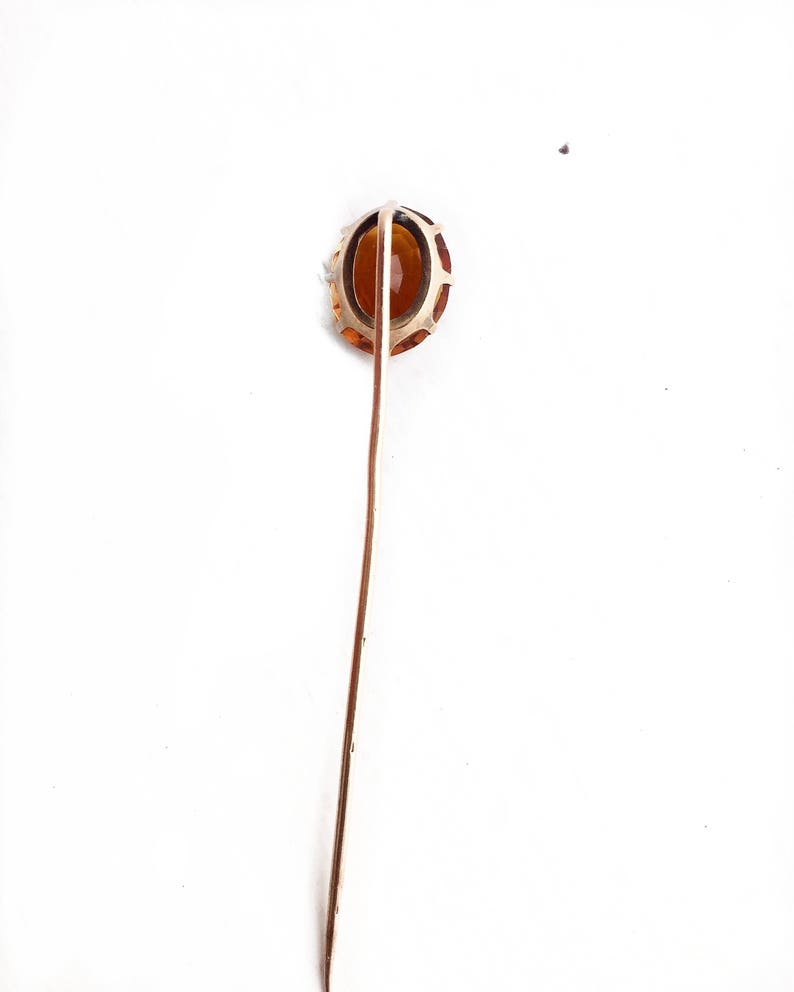 Antique Stick Pin 14k Rosy Yellow Gold Brazilian Topaz - Etsy