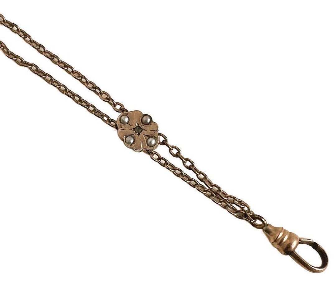 Victorian Slide Chain - Antique Gold Filled Seed Pearl 50” Necklace - Etsy