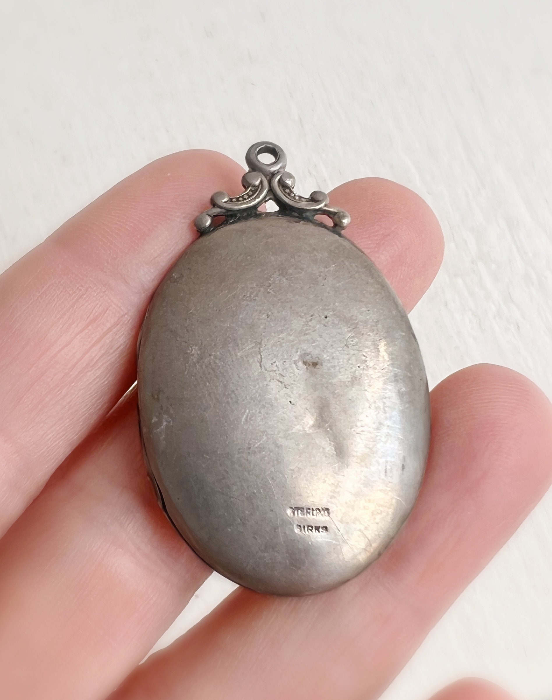 Antique Birks Silver Locket - Victorian Sterling Silver Oval 1800’s ...