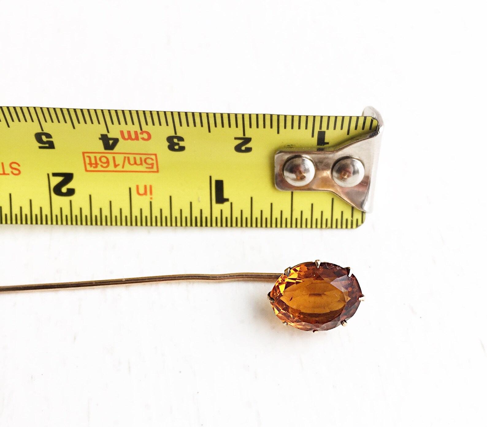 Antique Stick Pin 14k Rosy Yellow Gold Brazilian Topaz - Etsy