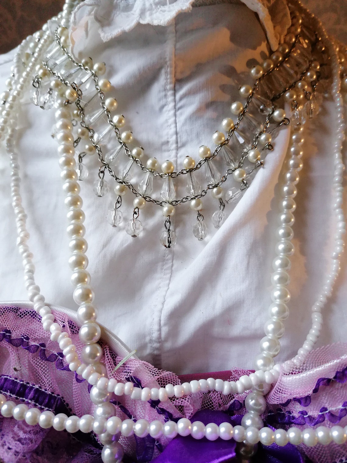 Regency Style Necklace Regency Cos Play Costume Pearls | Etsy