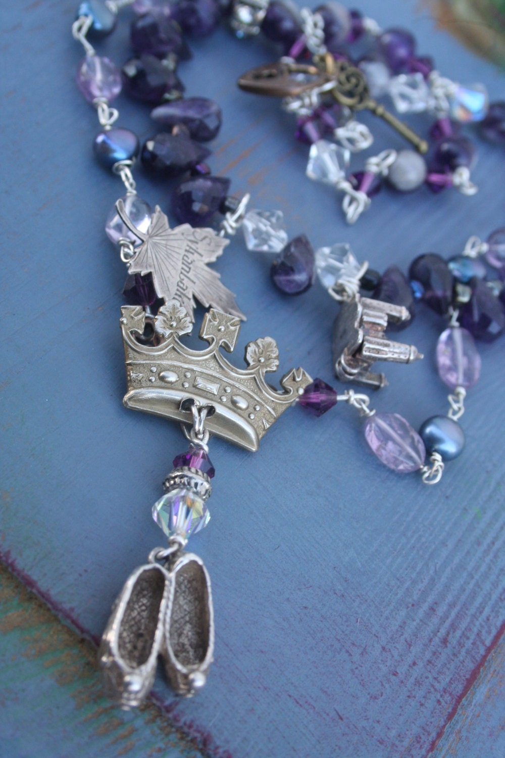 Fairy Tale Necklace Crown Princess Assemblage Necklace - Etsy