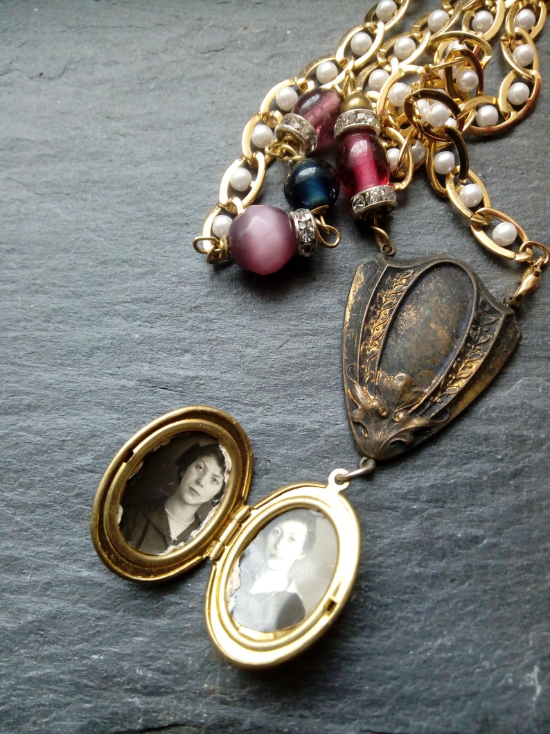 Vintage Gold Locket Necklace Photo Locket Keepsake Memory - Etsy
