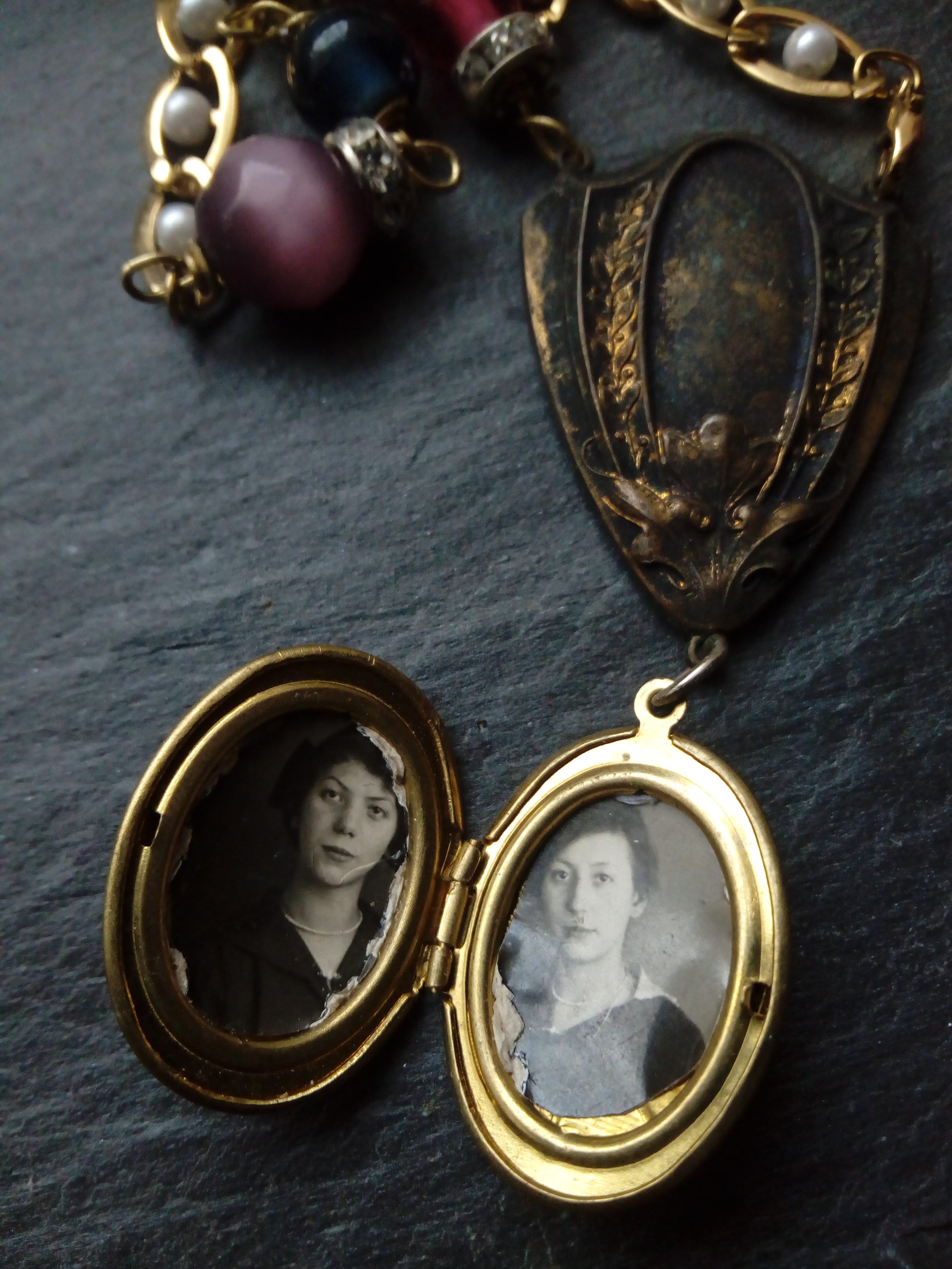 1930 Old Hammered Silver Locket