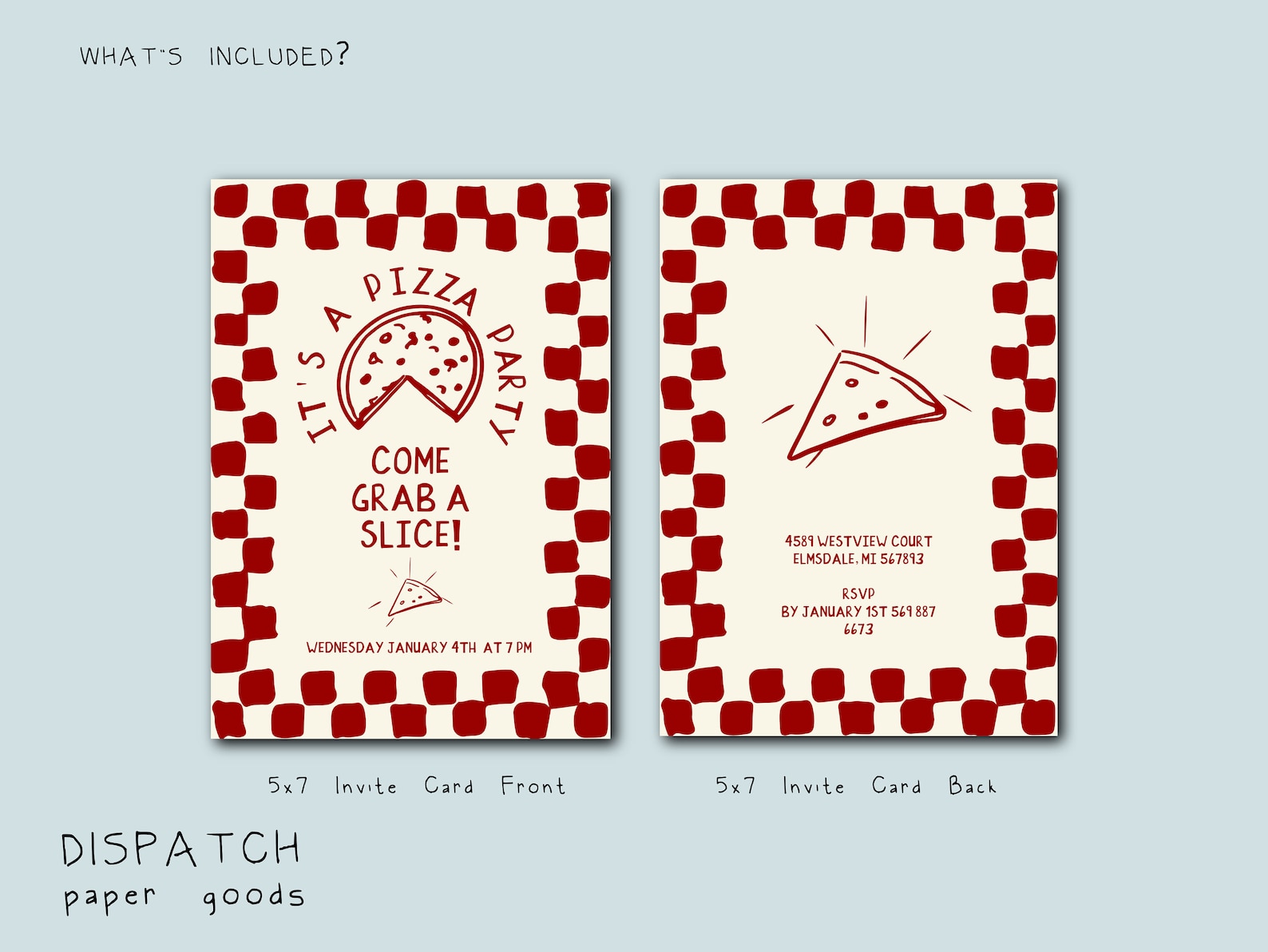 PIZZA PARTY INVITE Template, Dinner Party Invitation, Birthday Party ...