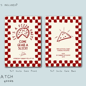 PIZZA PARTY INVITE Template, Dinner Party Invitation, Birthday Party ...