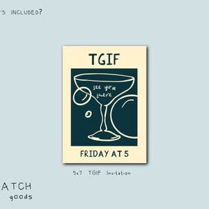 Tgif HAPPY HOUR INVITATION Template, Cheers to Friday, Fun Drinks ...