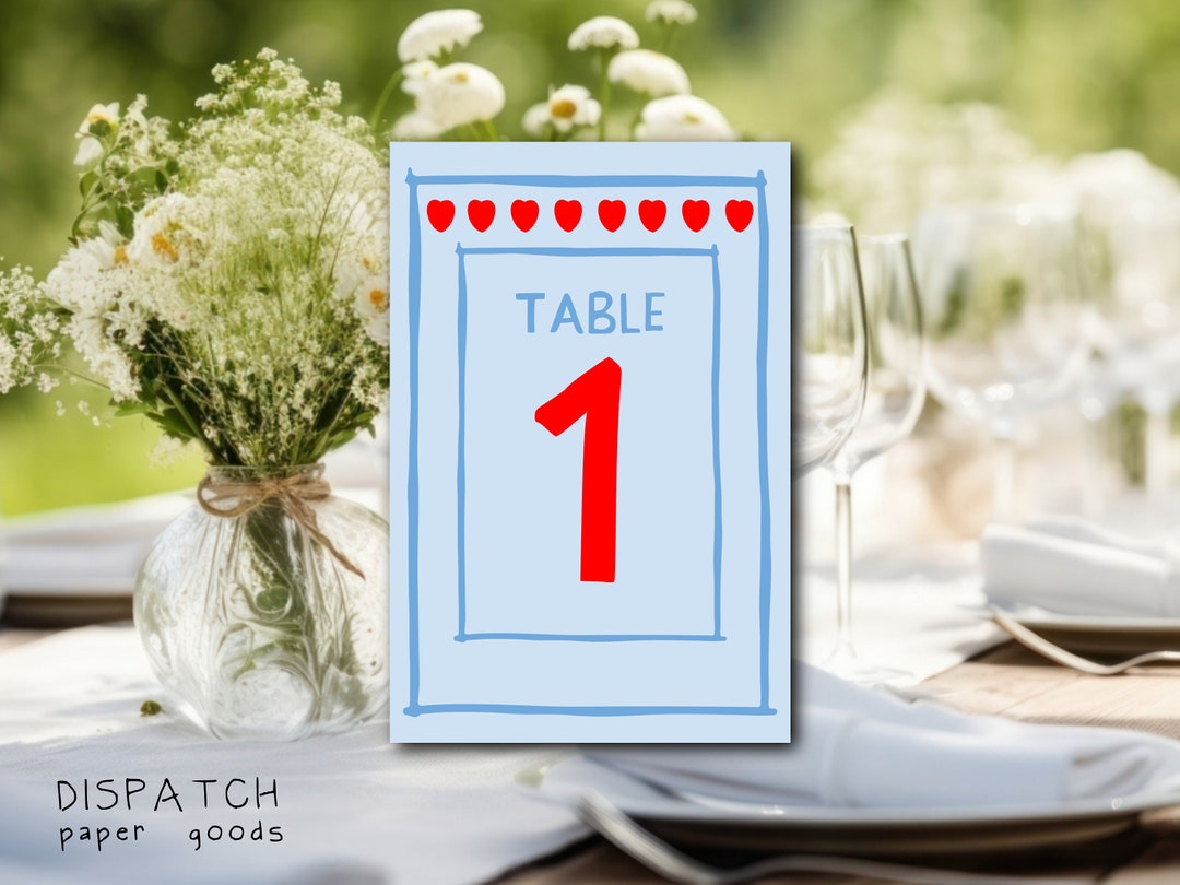 RECEPTION TABLE NUMBER Card Template, Wedding Table Decor, Handwritten ...