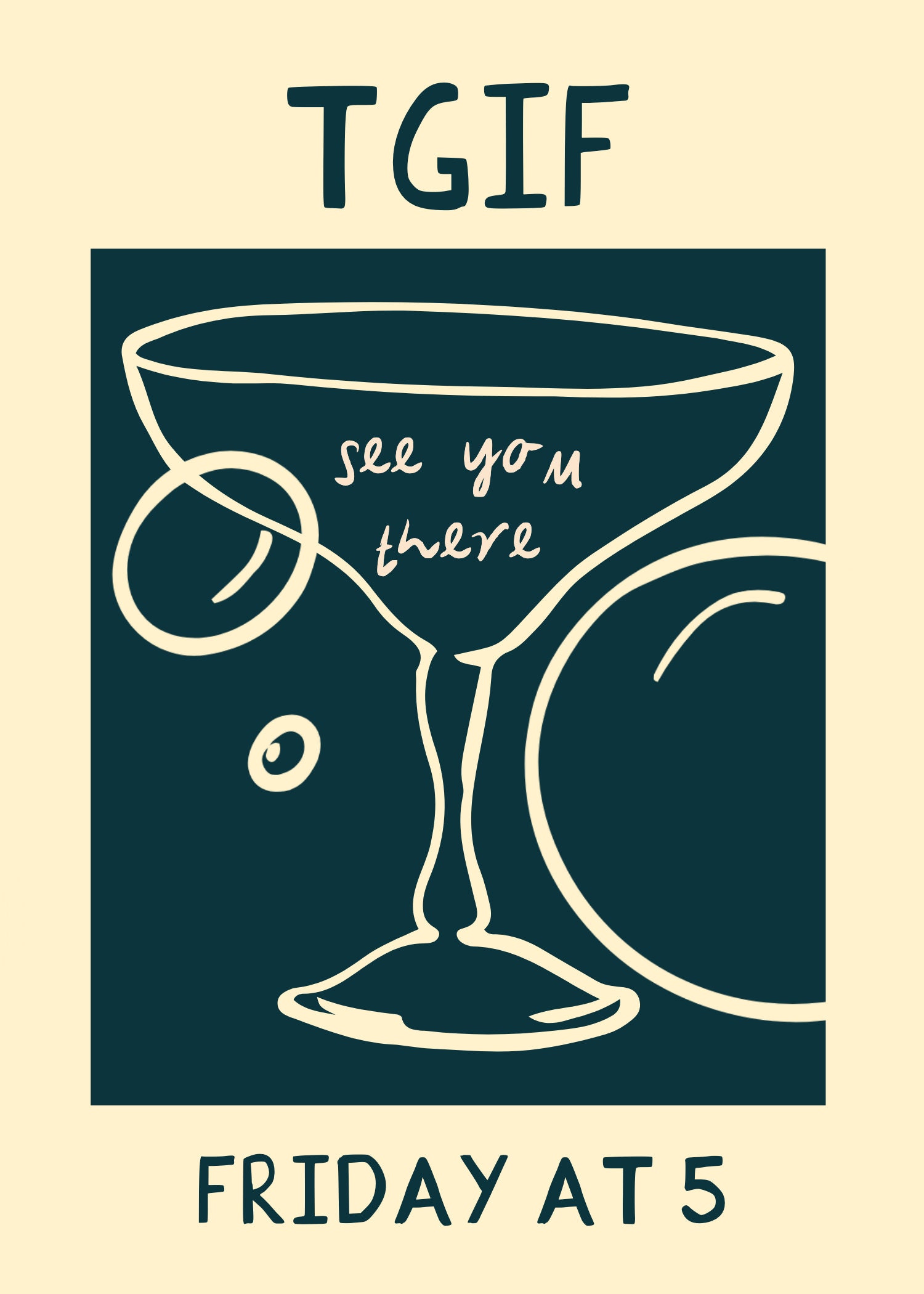 Tgif HAPPY HOUR INVITATION Template, Cheers to Friday, Fun Drinks ...