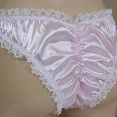 Sissy Cheeky Panties Frilly Silky Satin Lace Scrunch Butt All Etsy