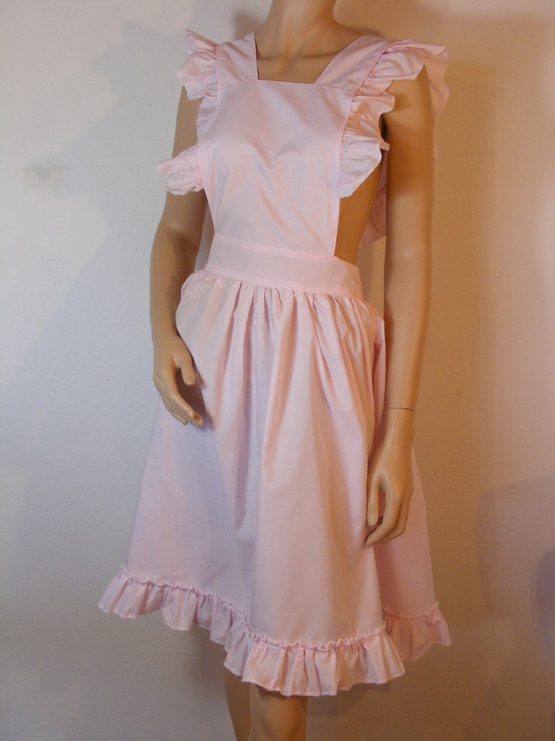Adult baby sissy pink cotton apron pinny cosplay victorian | Etsy