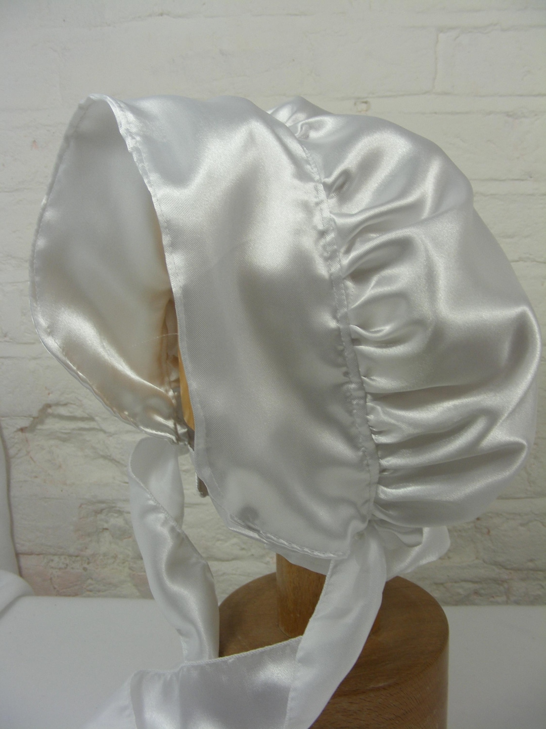 Adult Baby Sissy Bonnet Frilly White Satin Traditional Abdl Adults ...