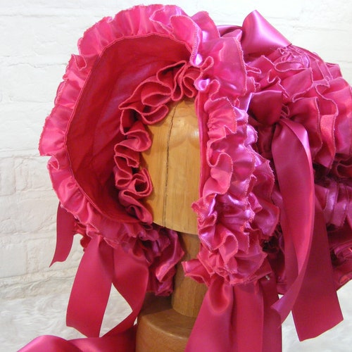 premium sissy adult baby satin only bonnet over the top mega extra ...
