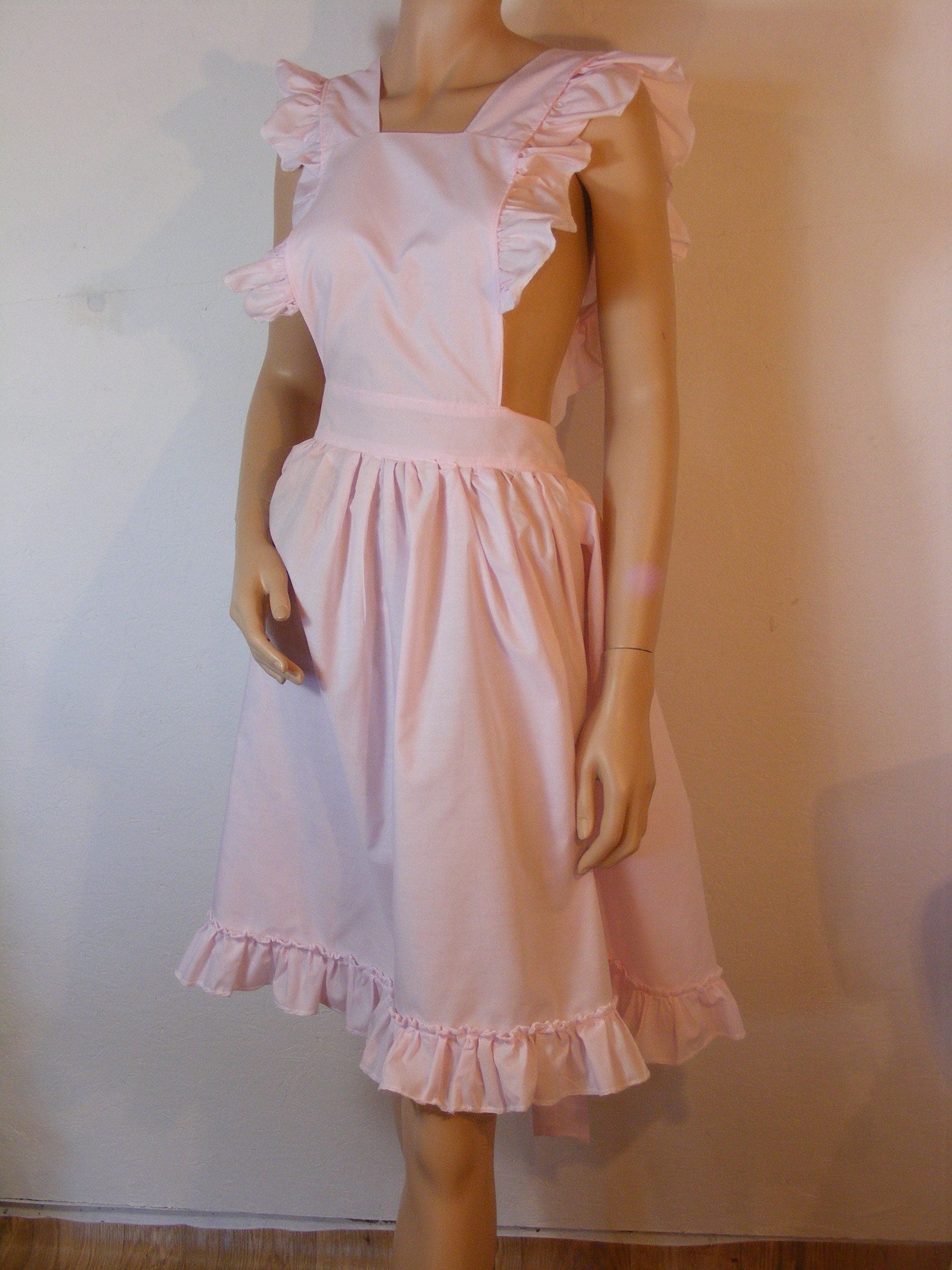Adult Baby Sissy Pink Cotton Apron Pinny Cosplay Victorian - Etsy