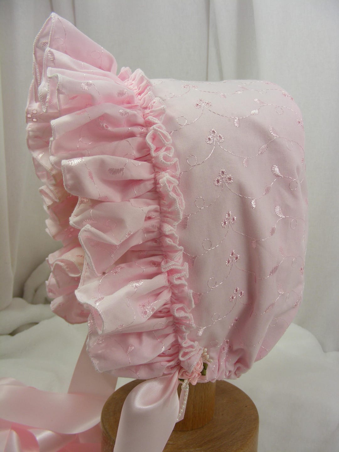 Adult Baby Sissy Bonnet Frilly Pink Cotton Hat Traditional Abdl Adults ...