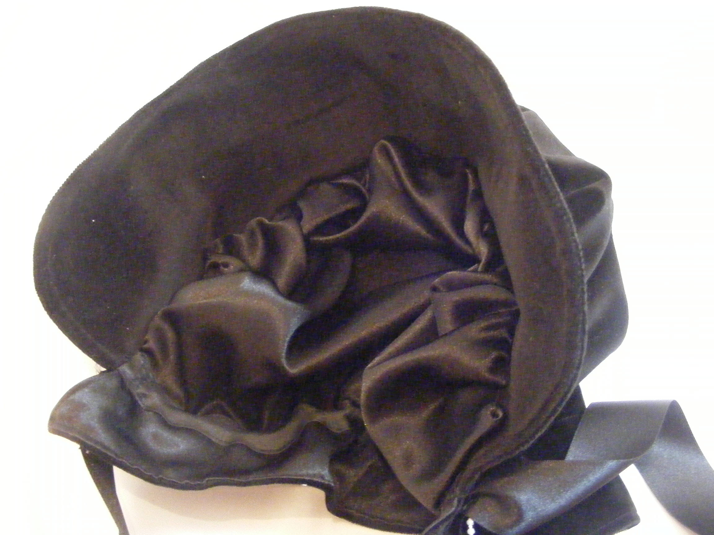 Ladies adult black or red velvet bonnet hat regency edwardian | Etsy