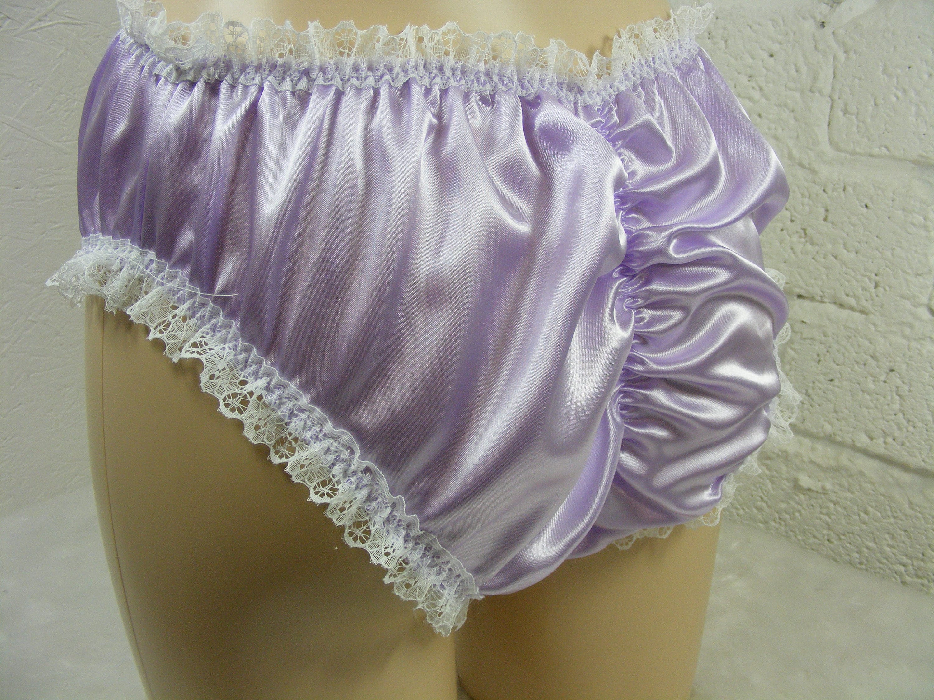 Sissy Panties Lilac Frilly Silky Satin Scrunch Butt All Etsy