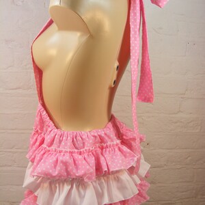 Adult Baby Sissy Abdl Pink Cotton Romper Sunsuit Dungarees Frilly Bum
