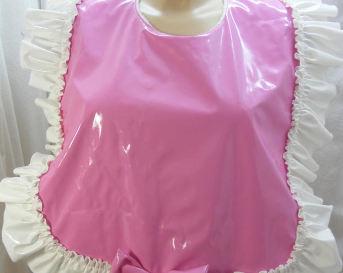 Adult Baby Sissy Baby Pvc PINK Bib Frilly Lace Large ABDL - Etsy