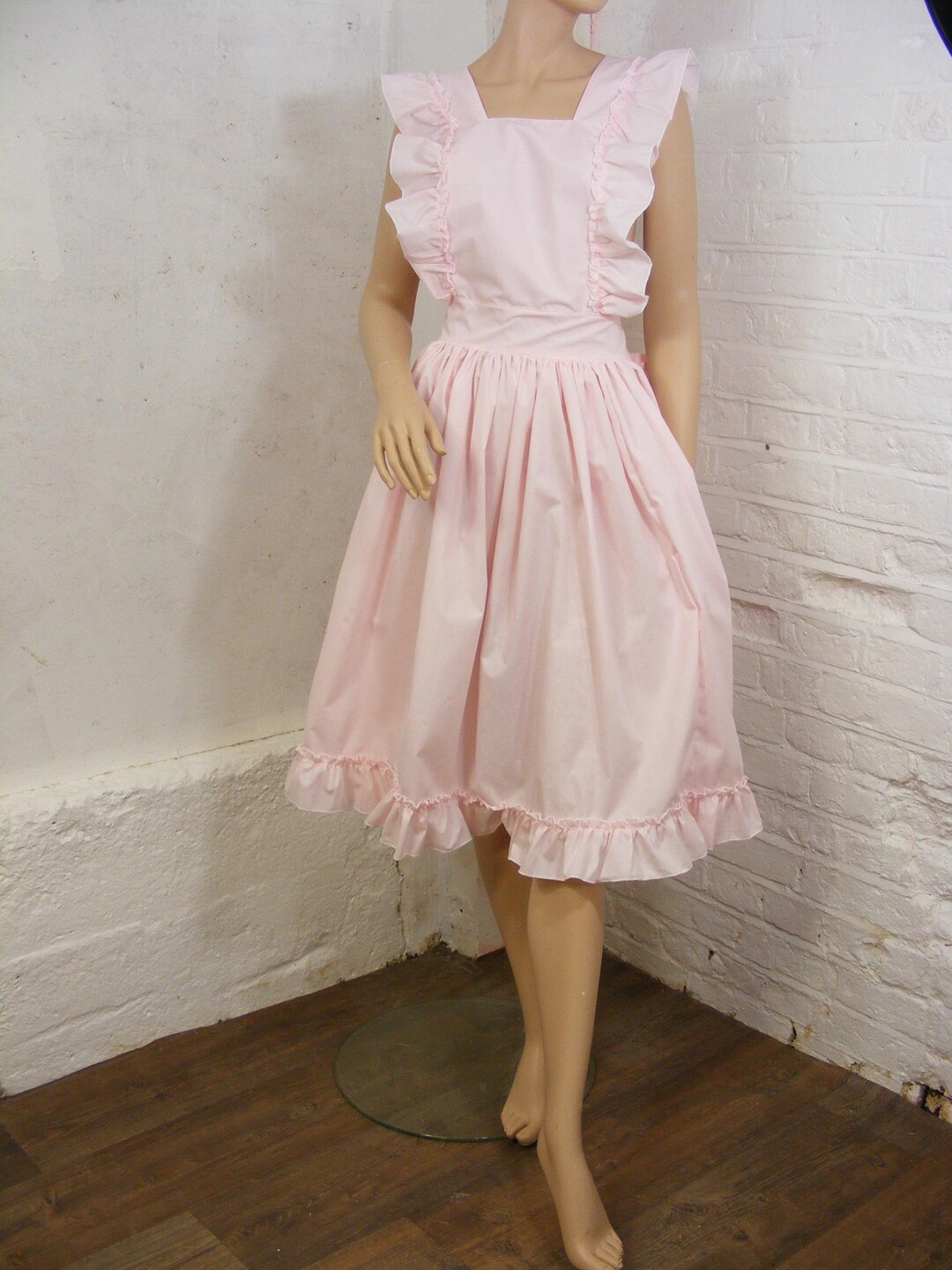 Adult Baby Sissy Pink Cotton Apron Pinny Cosplay Victorian Fancy Dress ...