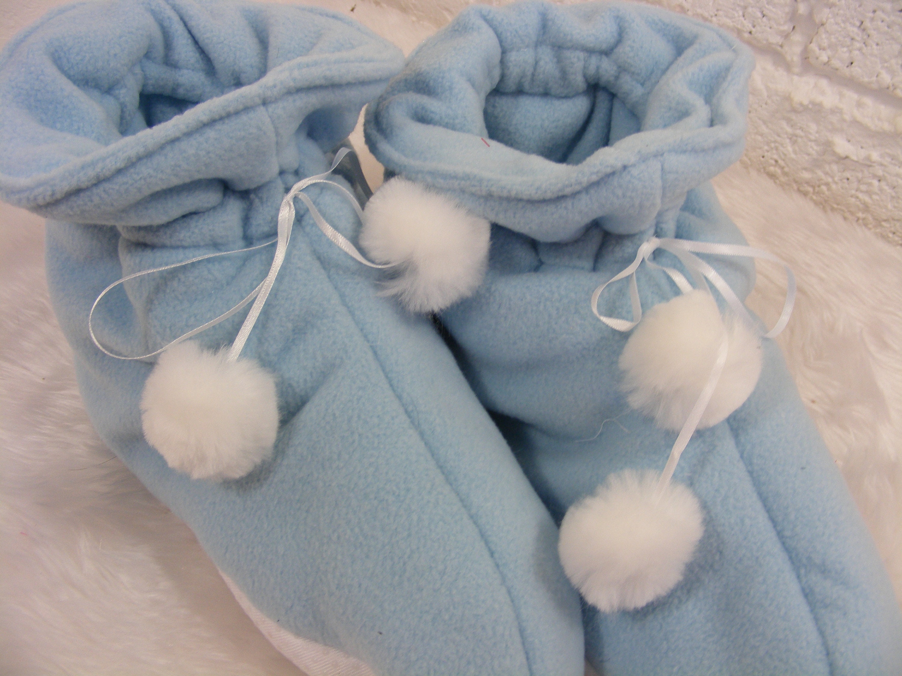 Sissy Adult Baby ABDL Fleece Pompom Padded Booties Slippers 3 | Etsy