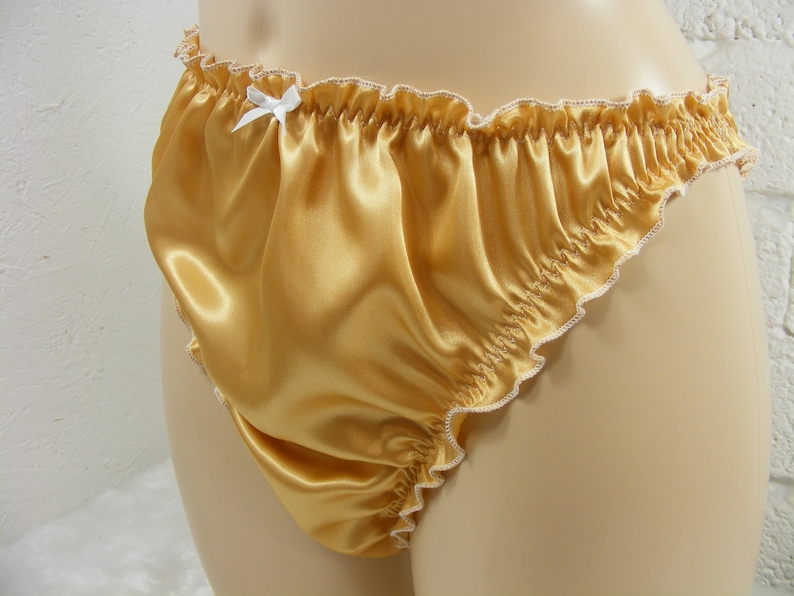 Sissy Höschen Frilly Gold Seidig Satin Scrunch Butt Dessous Etsy