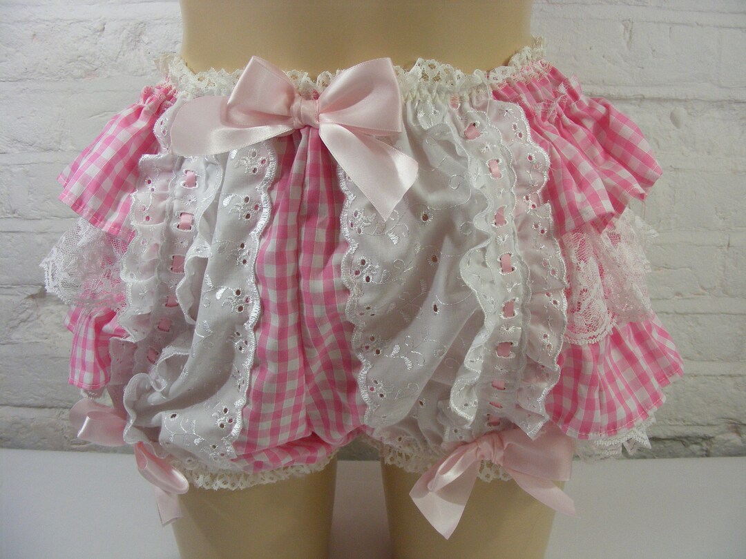 Adult Baby Sissy Abdl Pink Cotton Diaper Cover Knickers Cosplay Fancy ...