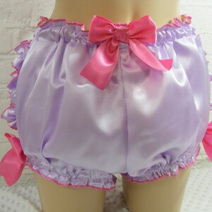 Sissy Adult Baby ABDL Lilac Satin Diaper Cover Nappy Lacy Extra Frilly ...