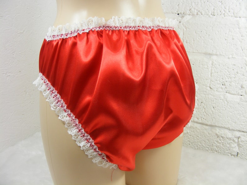 Sissy panties red frilly silky satin all colours lingerie | Etsy
