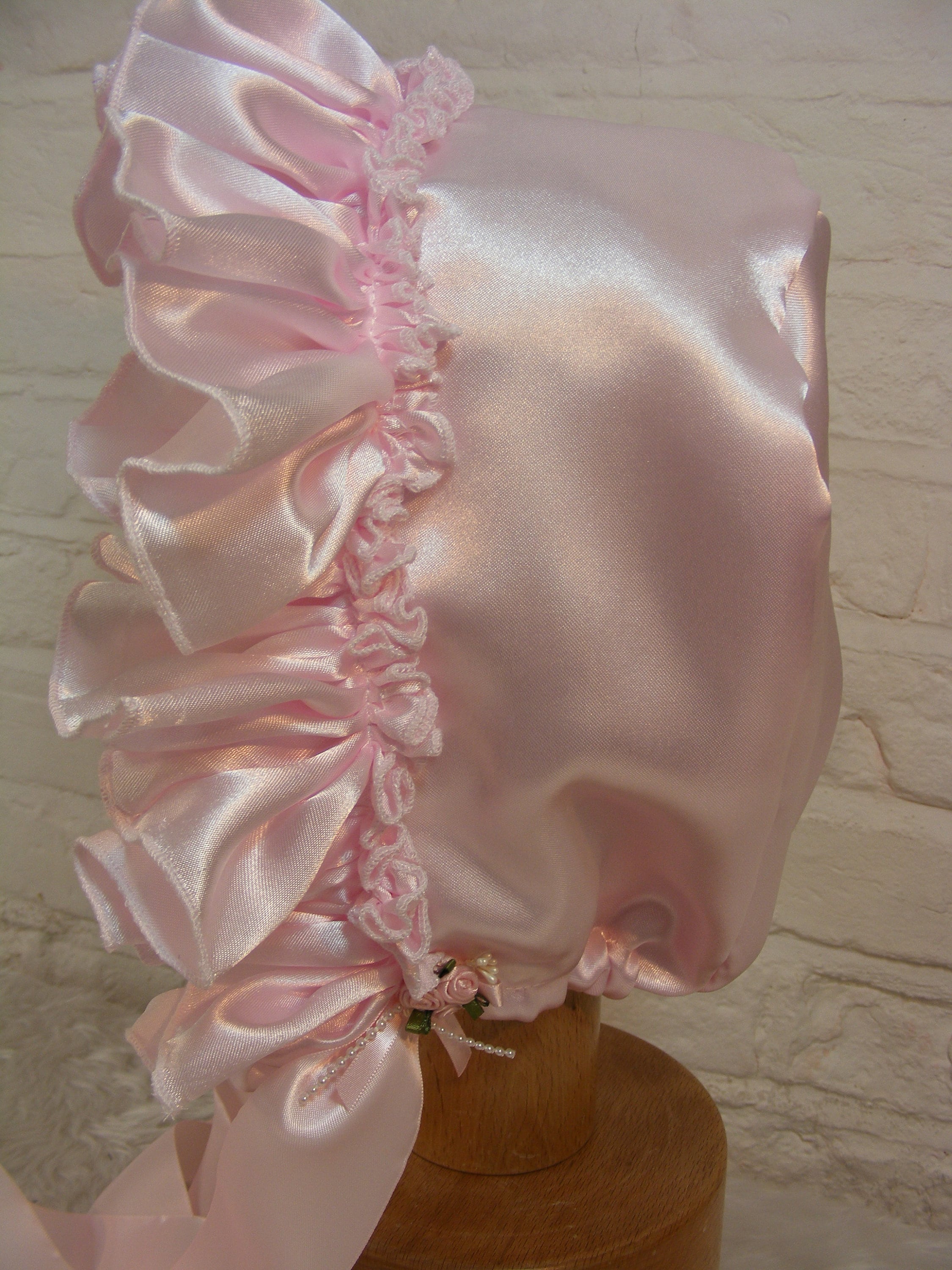 premium sissy adult baby satin only bonnet over the top mega extra ...