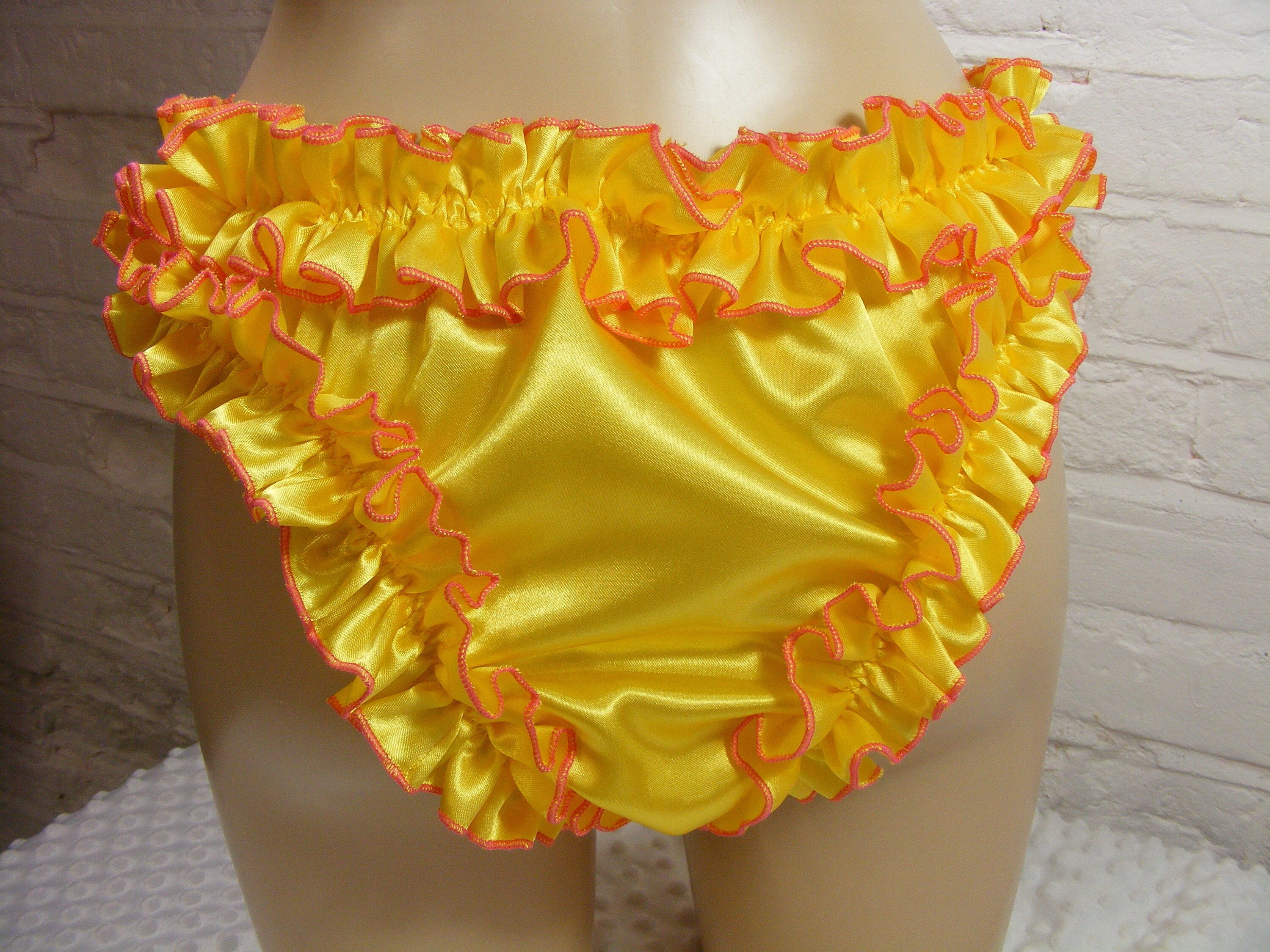 Sissy Satin Panties With Rolled Hem Trim Ddlg Men Or Women Etsy