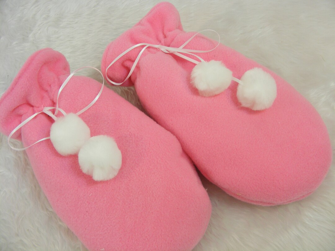 Mittens Sissy Adult Baby Darker Pink Pompom Fleece Opt Bells Cosplay - Etsy