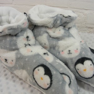 Sissy Adult Baby ABDL Grey Penguin Cuddle Fur Padded Booties Slippers Lg Size, M4 - Etsy