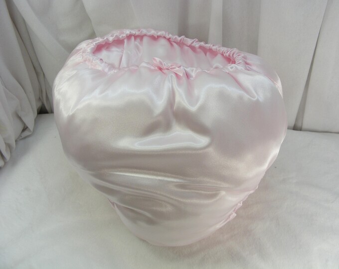 Abdl Adult Baby Sissy Pink Satin Padded Waddle Diaper Cover Satin Lined ...