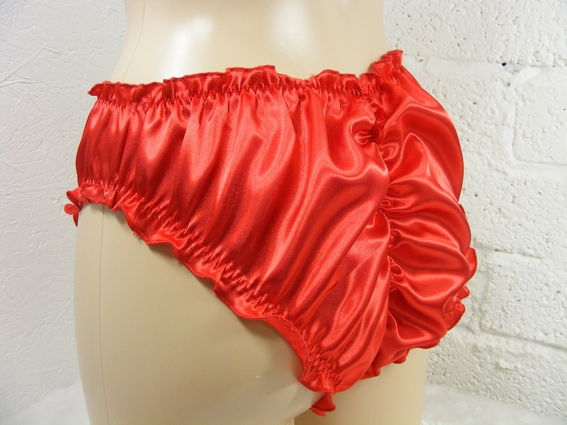 Sissy Panties Red Frilly Silky Satin Scrunch Butt All Colours Etsy