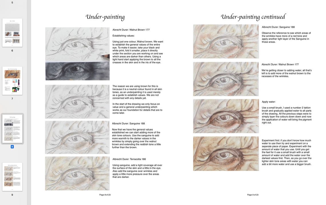 Step-by-step Tutorial on How to Draw an Elderly Eye - Etsy Australia
