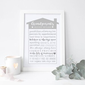 A4 Grandparents House Rules Home Decor Print - Etsy UK