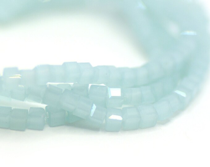 Teeny Tiny Faceted Crystal Cubes Glass Light Aqua Blue Jade 2x2mm - Etsy