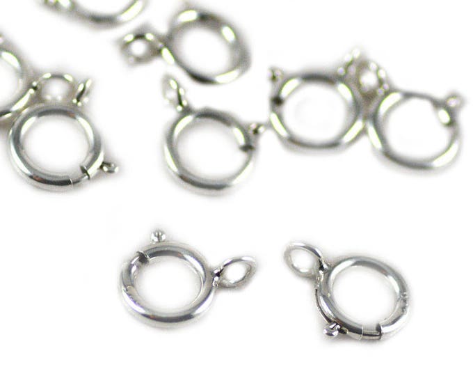 Spring Ring Clasp Small Closed Loop Sterling Silver 5.5mm Ten (10 ...