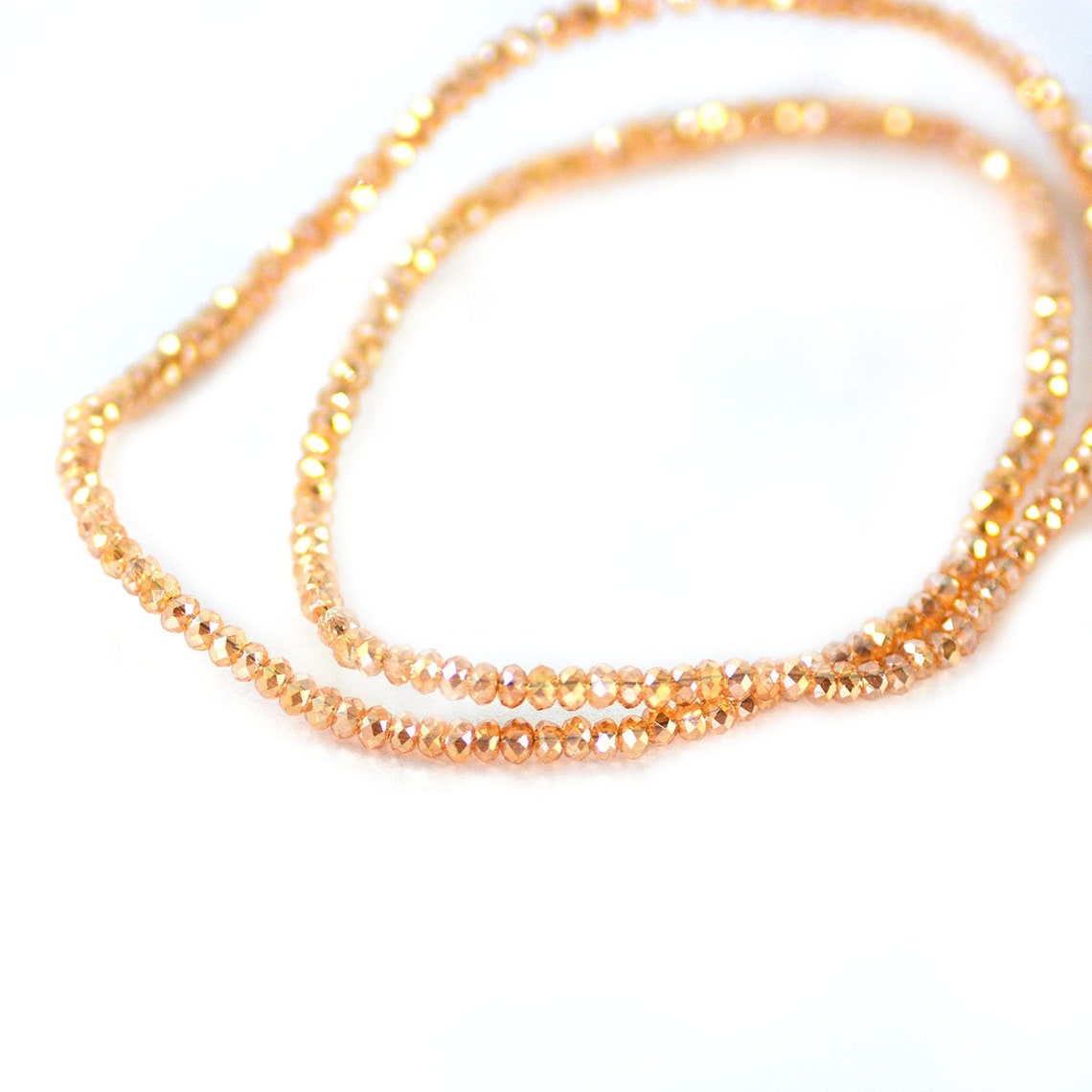Chinese Crystal Rondelles Teeny Tiny Seed Bead Faceted Golden - Etsy