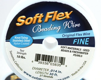 Soft Flex Beading Wire Satin Steel Tone Medium | Etsy