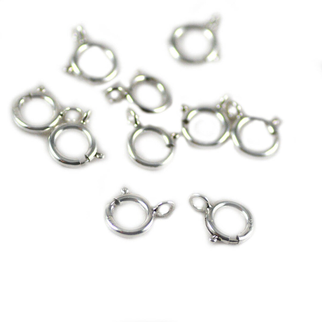 Spring Ring Clasp Small Closed Loop Sterling Silver 5.5mm Ten - Etsy
