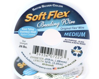 Soft Flex Beading Wire Satin Steel Tone Medium | Etsy