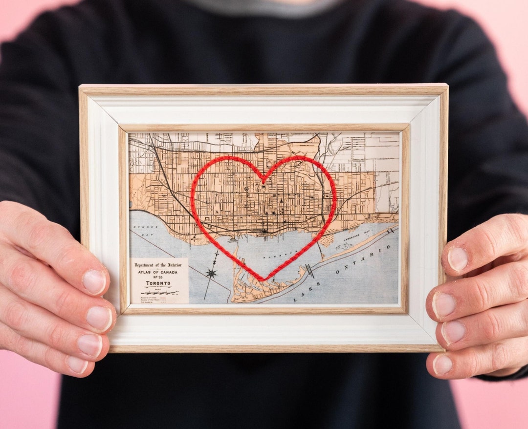 Toronto Heart Map | Custom Map Gift | Personalized Anniversary Gift ...