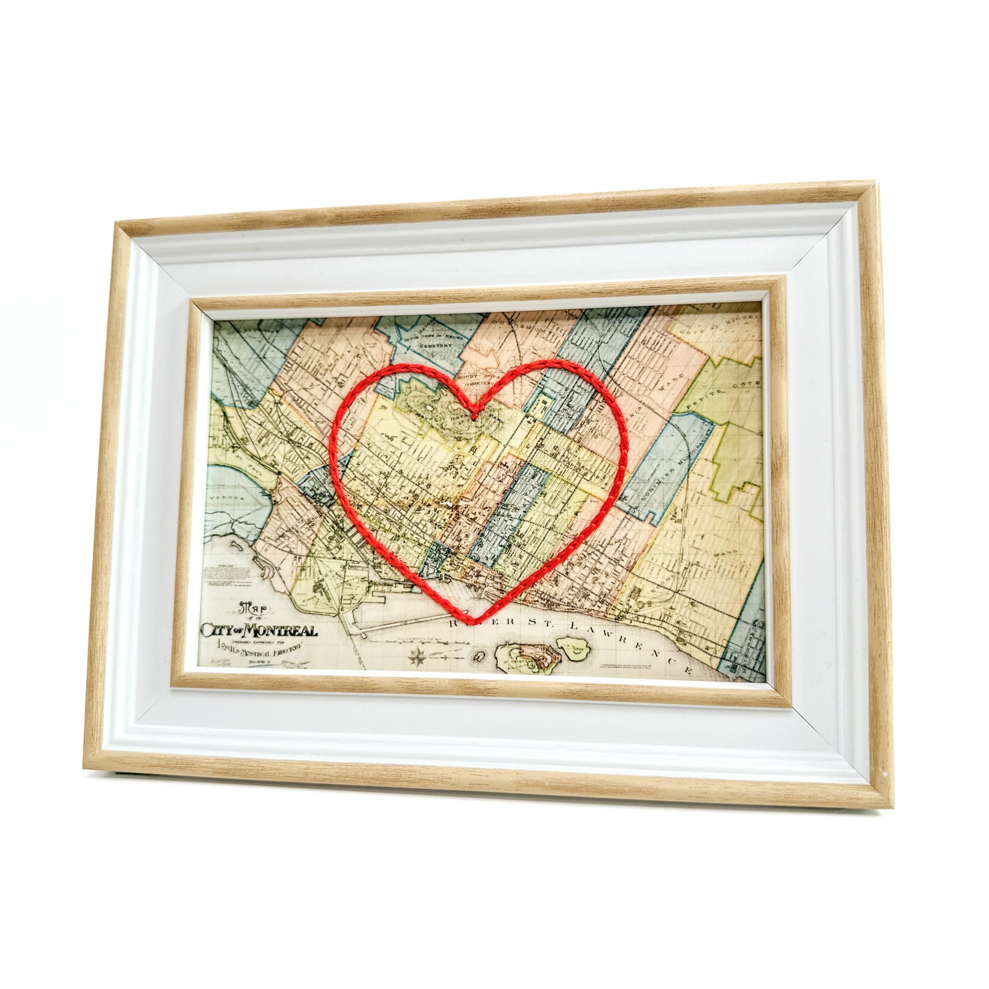 Montreal Heart Map | Custom Map Gift | Anniversary Gift for Him ...
