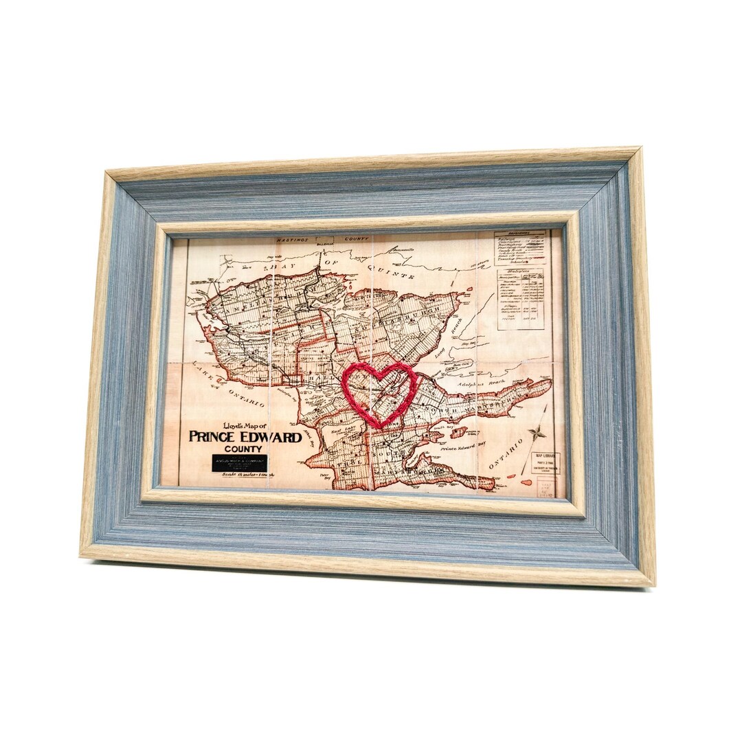 Prince Edward County Heart Map | Custom Map Gift | Personalized ...