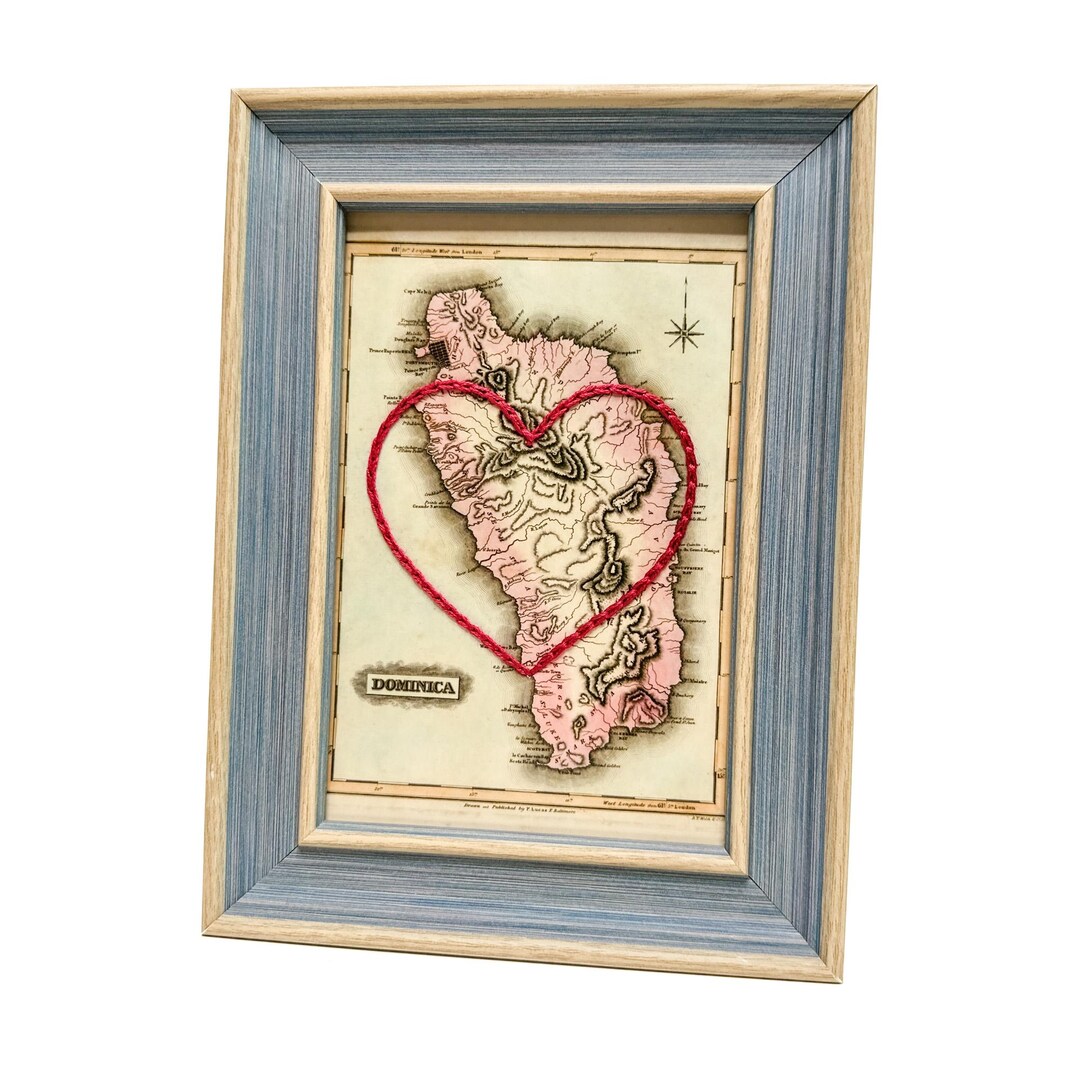 Dominica Heart Map | Custom Map Gift | Personalized Anniversary Gift ...