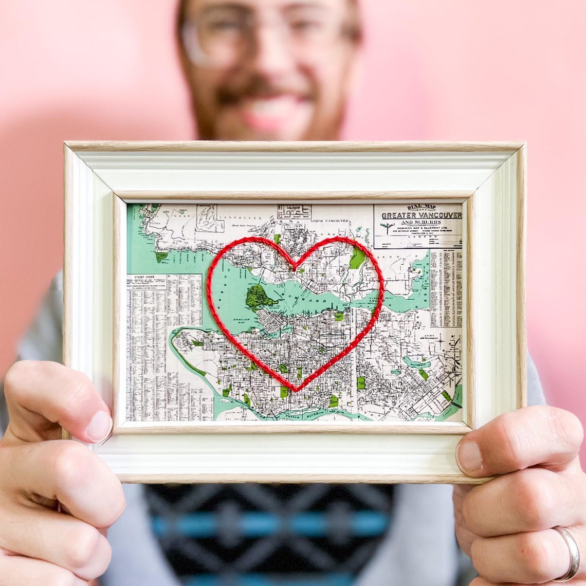 Vancouver Heart Map | Custom Map Gift | Personalized Anniversary ...