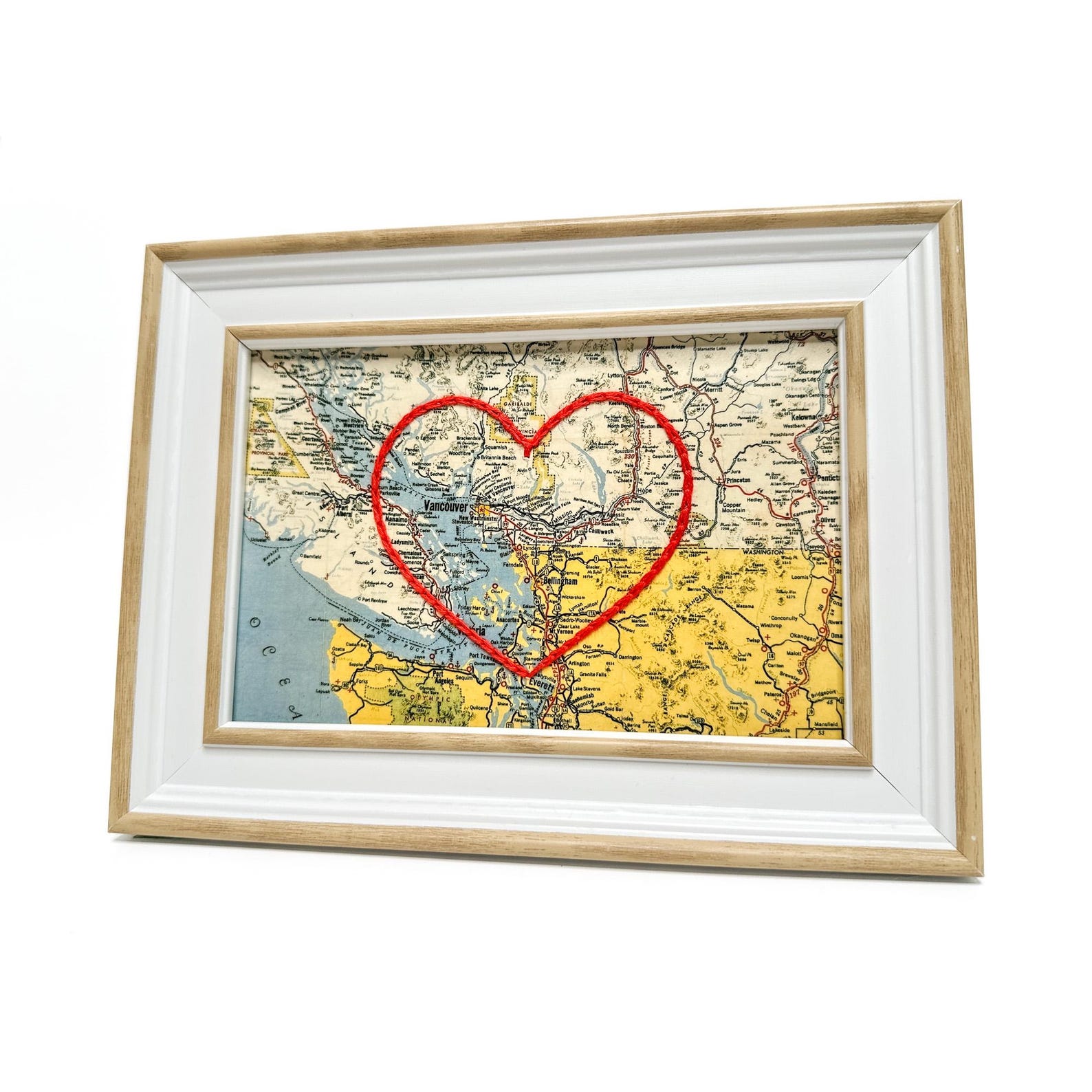 Vancouver Heart Map | Custom Map Gift | Personalized Anniversary ...