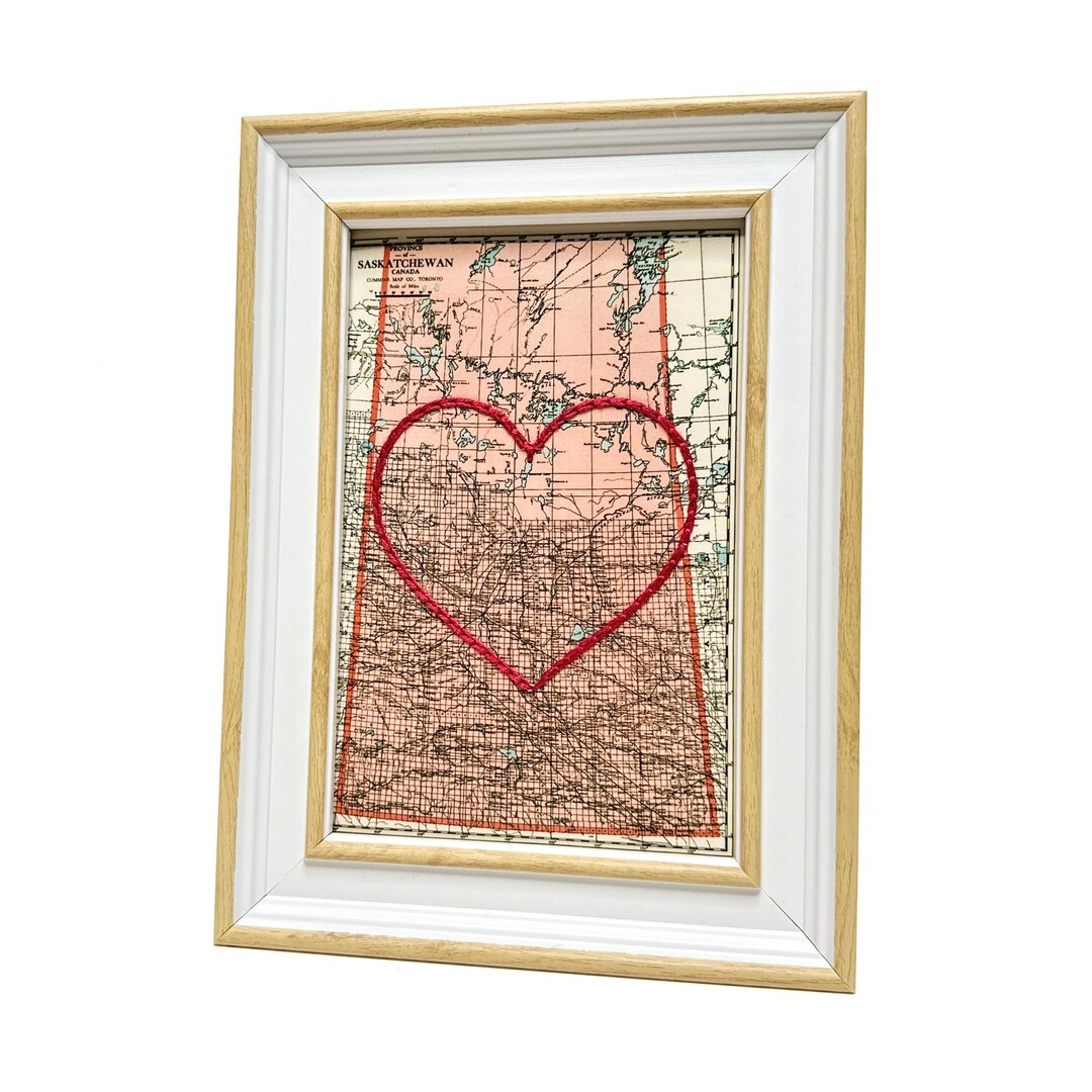 Saskatchewan Heart Map | Custom Map Gift | Anniversary Gift ...